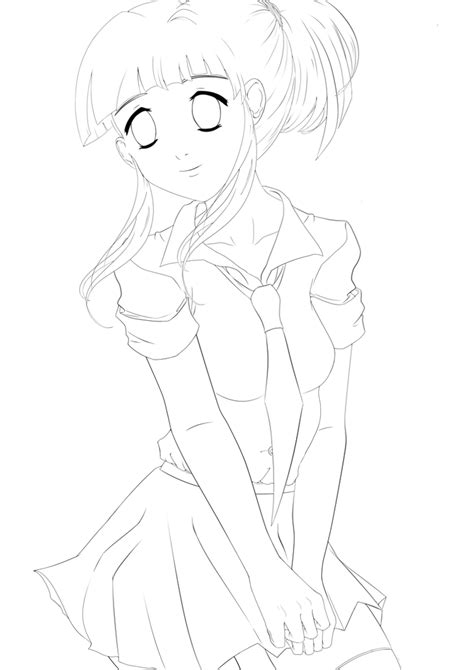 Anime Girl Outline By UnderHisLight On DeviantArt
