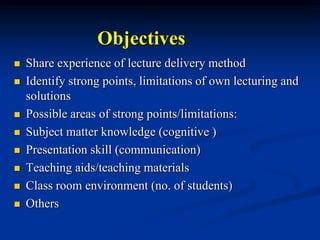 Effective Delivery Of Lecture PPT