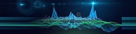 Abstract Background Polygonal Grid With Color Blurred Lines On Dark