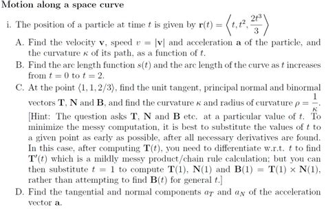Solved The Position Of A Particle At Time T Is Given By Rt