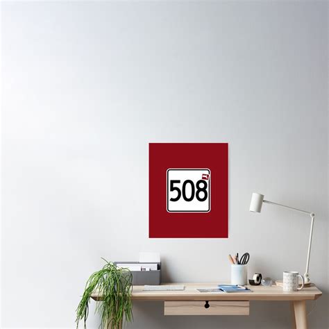 Massachusetts State Route 508 Area Code 508 Poster By Srnac Redbubble
