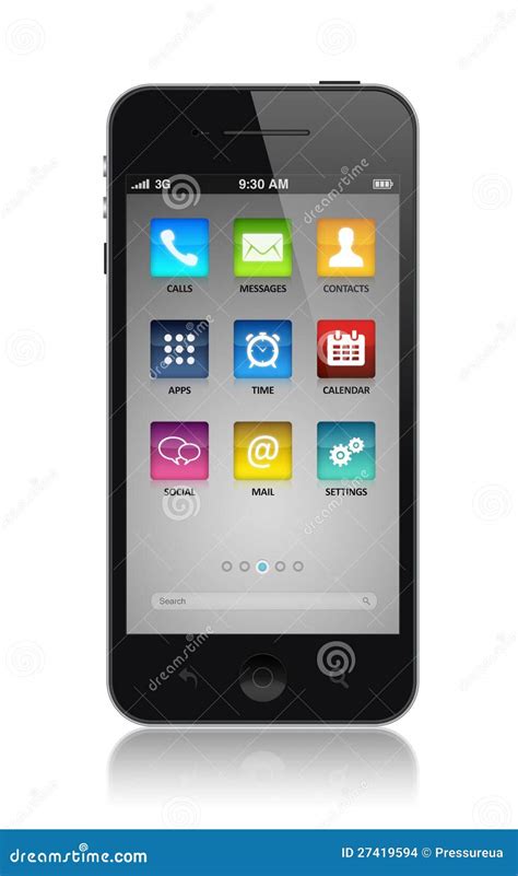 Modern Smartphone With Application Icons Stock Illustration