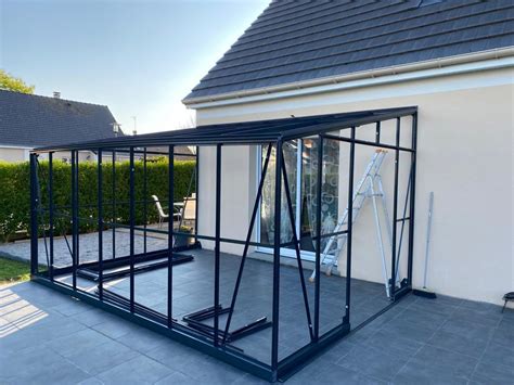 Estufa encostada 13 71m² LUXURY antracite e vidro temperado Green Protect