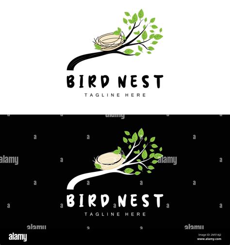 Birds Nest Logo Design Bird House Vector For Eggs Bird Tree Logo