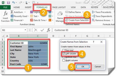 How To Create Multiple Defined Names Based On Labels In Other Cells How To Excel
