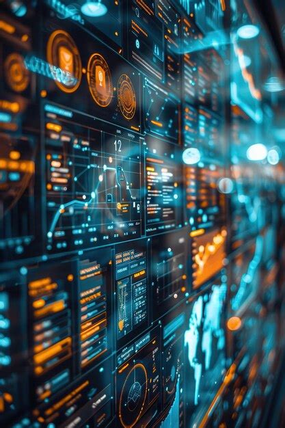Futuristic Digital Interface With Data Visualizations And Analytics On A Hightech Screen