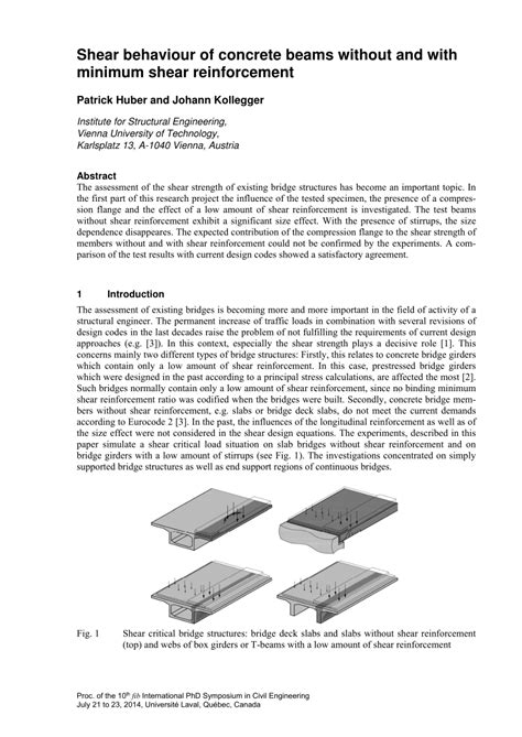 PDF Shear Behaviour Of Concrete Beams Without And With Minimum Shear