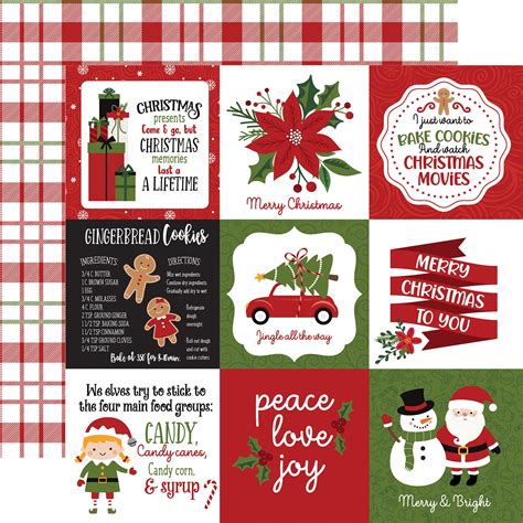 Christmas Magic 4x4 Journaling Cards 12x12 Double Sided Patterned