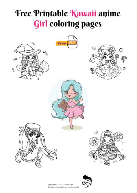 Free Printable Kawaii Anime Girl Coloring Pages 2026 Sadeky