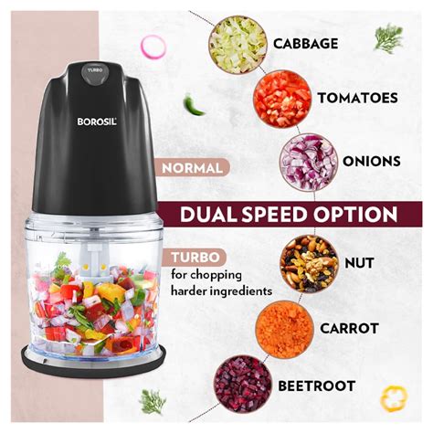 Buy Borosil Chef Delite 260 Watts Electric Chopper For Kitchen Twin