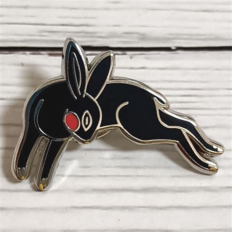 Black Leaping Rabbit Enamel Pin Distinct Pins