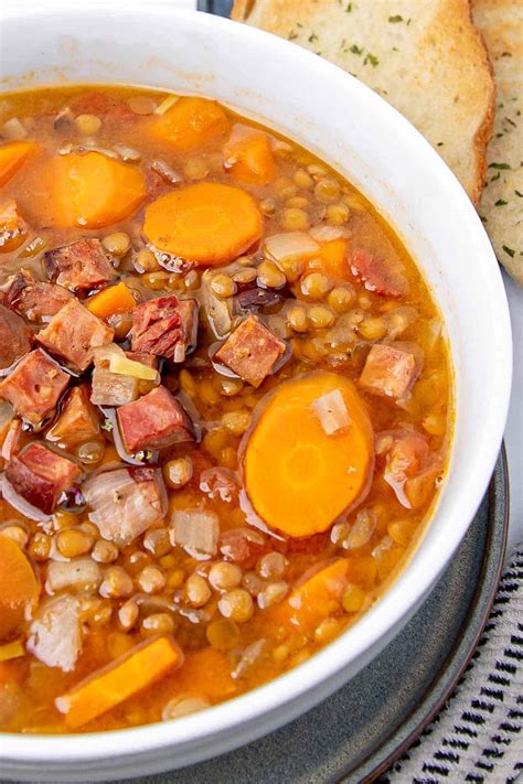 Hands Off Lentil Ham Soup Slow Cooker Recipe