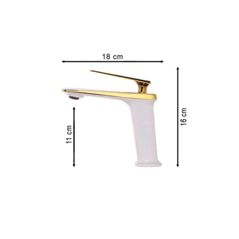 Torneira Monocomando Lavatório Bica Baixa Petra Branco Gold em Promoção