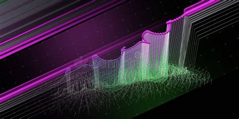 Abstract Background Wireframe Graph From Spheres And Lines Color Technology Wireframe Concept