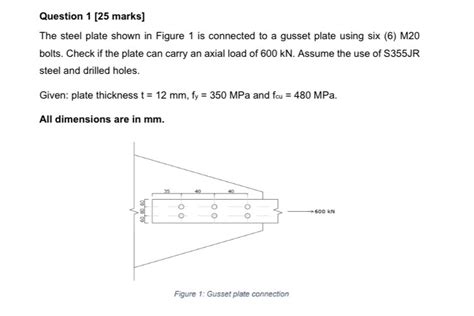 Solved Question Marks The Steel Plate Shown In Fig