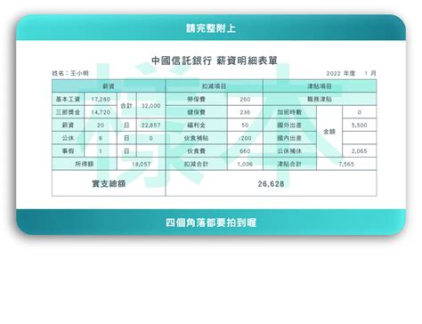 中國信託銀行信用卡財力證明