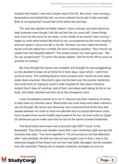 Stay Healthy And Germ Free A Personal Experience Of Mysophobia Free Essay Example