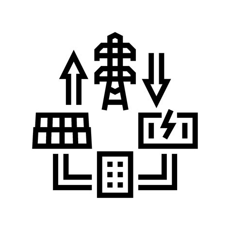 Microgrids Electric Grid Line Icon Vector Illustration 36278966 Vector
