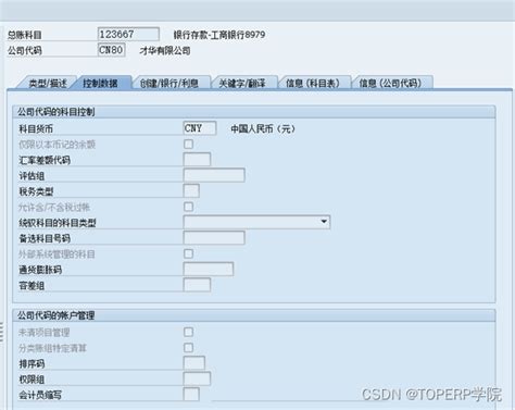 Sap系统 会计科目主数据详解sap 总账科目组类别 解释 Csdn博客