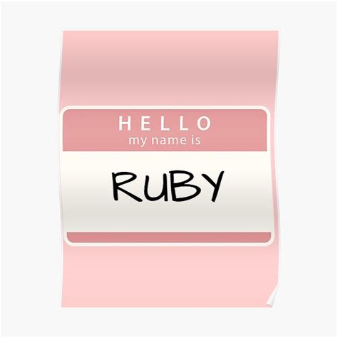 Ruby Name Posters Redbubble
