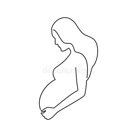 Outline Of A Pregnant Woman Vector Stock Vector Illustration Of
