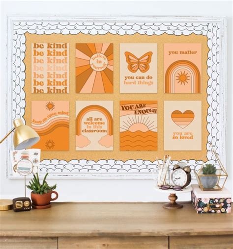 Sunny Boho Retro Classroom Decor Editable Bundle With Warm Neutral Colors Inspirational