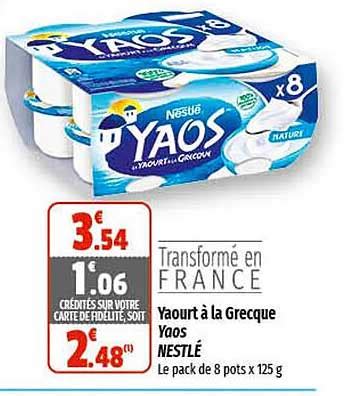 Promo Yaourt à La Grecque Yaos Nestlé chez Coccinelle Express iCatalogue fr