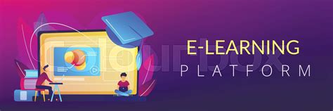 Online Education Platform Concept Banner Header Stock Vector Colourbox
