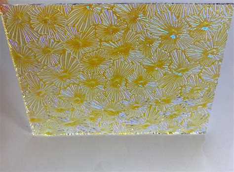 Thin Clear Cbs Yellow Blue Florentine 90 Coe Dichroic Glass 5 Sizes