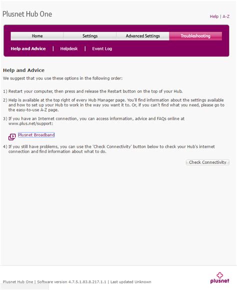 Plusnet S Hub One Router Interface Plusnet Community