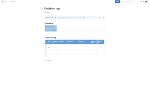 Decision Log Template Create A Decision Log Aha Software