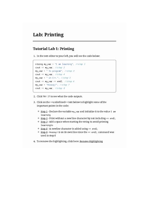 C Printing This Document Will Help Babes In Learning And Understanding The C Basics
