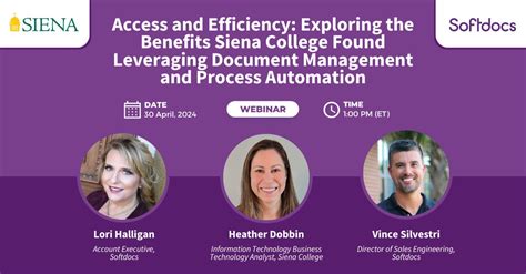 Softdocs On Linkedin Join Us At 1pm Et As Siena College Shares Their Journey Of Streamlining…