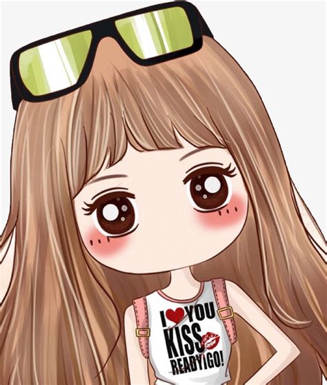 手绘长发女孩 快图网 免费png图片免抠png高清背景素材库