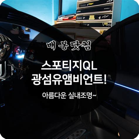 창원 스포티지 Ql 광섬유 엠비언트 시공~ 실내 은은한 무드조명 엠비언트 전문점 네이버 블로그