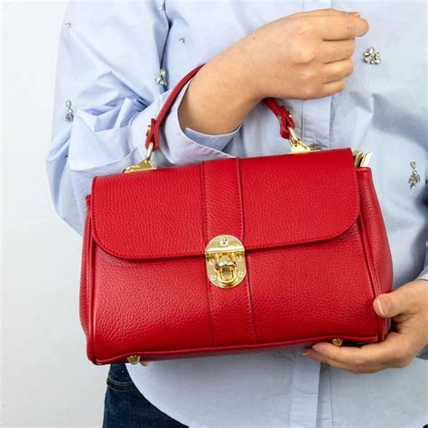Bolso De Piel Pregato Idillio Rojo