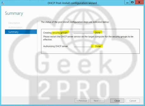 Dhcp Post Install Configuration Geek2pro