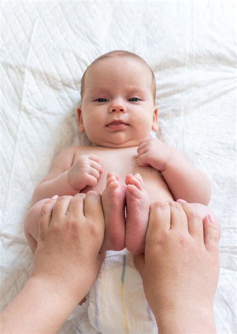 Traditional Touch For Infant S Colic Concept Of Constipation Relief Through Massage Stock Image