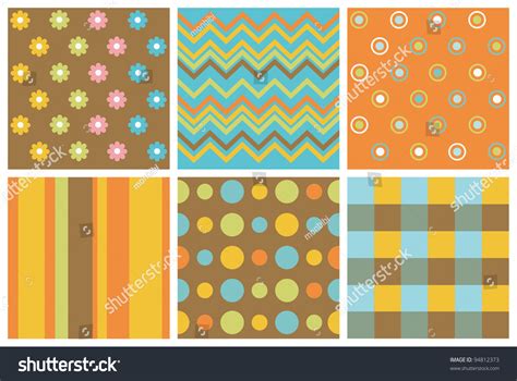 Set Cute Pattern Vector Illustration Stock Vector Royalty Free 94812373 Shutterstock