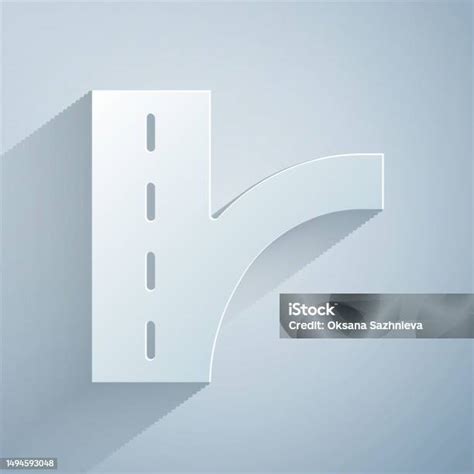 종이 는 도로 교통 표지판을 잘라 회색 배경에서 격리된 표지판 아이콘입니다 포인터 기호입니다 격리 된 거리 정보 표지판 방향 기호입니다 종이 아트 스타일 벡터 3차원 형태에