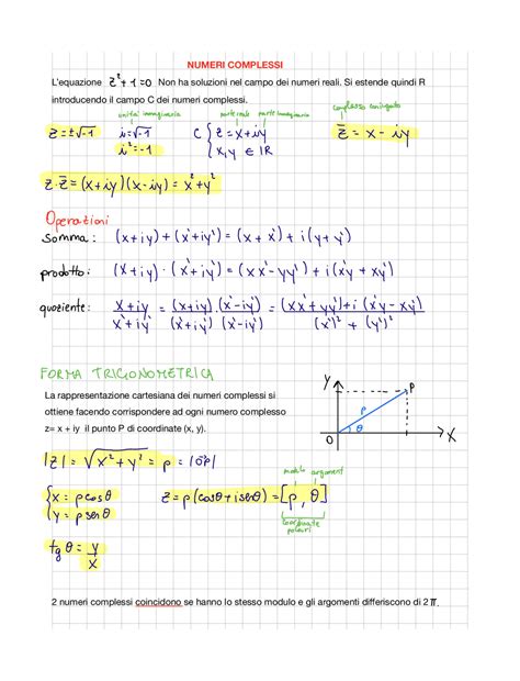 Numeri Complessi Analisi I Appunti Di Analisi Matematica I Docsity