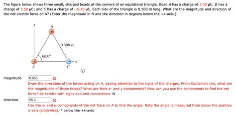 Solved The Figure Below Shows Three Small Charged Beads At