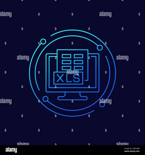 xls document in computer icon linear design stock vector image and art