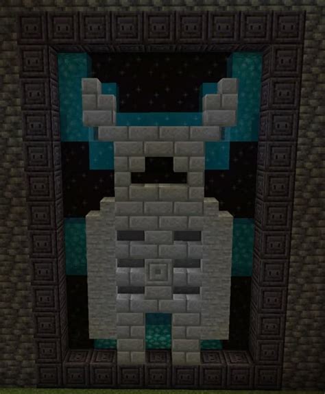 Warden Statue In Ancient City Build Minecraft Statues Minecraft Designs Minecraft Underground