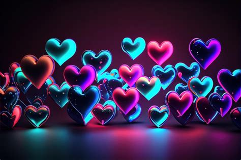 Many Glowing Hearts Pink Background For Valentines Day Love Heart