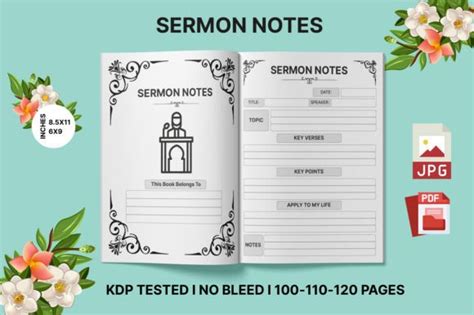 Sermon Notes Logbook For Kdp Interior Graphic By Sabikun99 · Creative