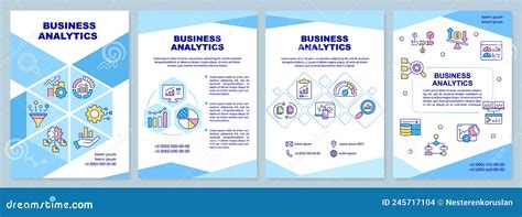 Business Analytics Blue Brochure Template Stock Vector Illustration Of Report Poster 245717104