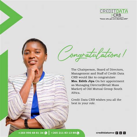 credit data crb congratulations to you mrs edith jiya
