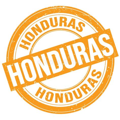 Honduras Text Written On Orange Round Stamp Sign Stock Illustration