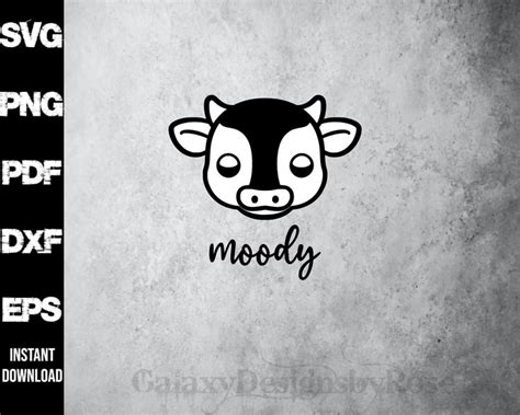 Svg Moody Png Pdf Fxf Eps Cute Cow Svg Moody Cute Cow Shirt Lil